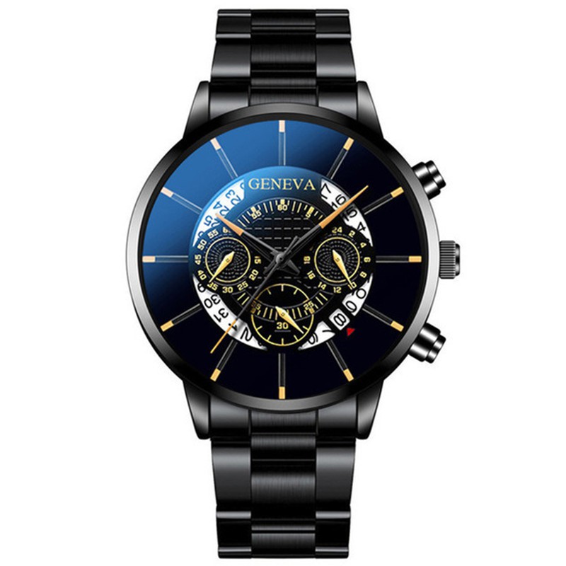 Jual JAM TANGAN PRIA ORIGINAL GENEVA HITAM STAINLESS STEEL JAM087B5 ...