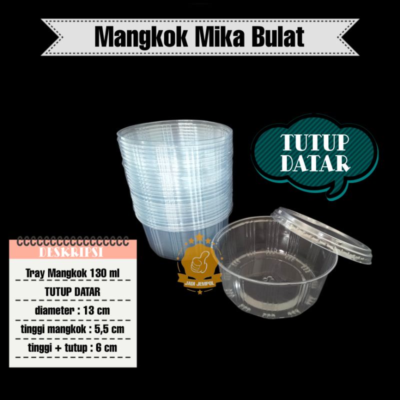 Jual Mangkok Mika Datar / MK 130 / Mika Bowl / Mika Bento Datar - Bening (pcs) | Shopee Indonesia