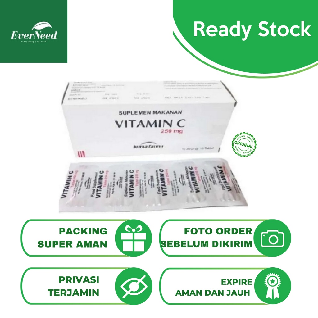 Jual Vitamin C Kimia Farma 250mg (Harga Per Stip @ 10 Tablet) | Shopee ...