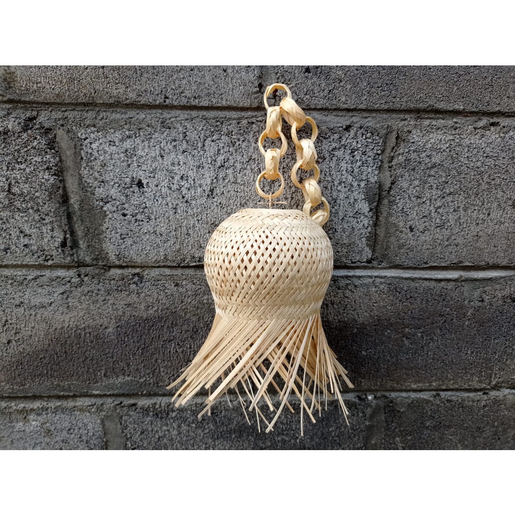 Jual Kap Lampu Bambu Bulat Rumbai - Lampu Gantung - Lamu Hias - Lampu ...