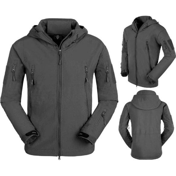 Jual Jaket Anti Air Abu Polos Softshell/Bahan Taslan Grade A/Waterproof Jacket | Shopee Indonesia