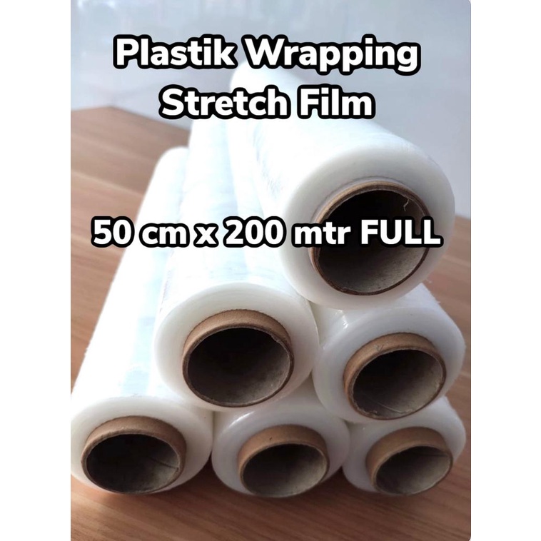 Jual PLASTIK WRAPPING 50 cm x 200 mtr FULL - STRETCH FILM | Shopee ...