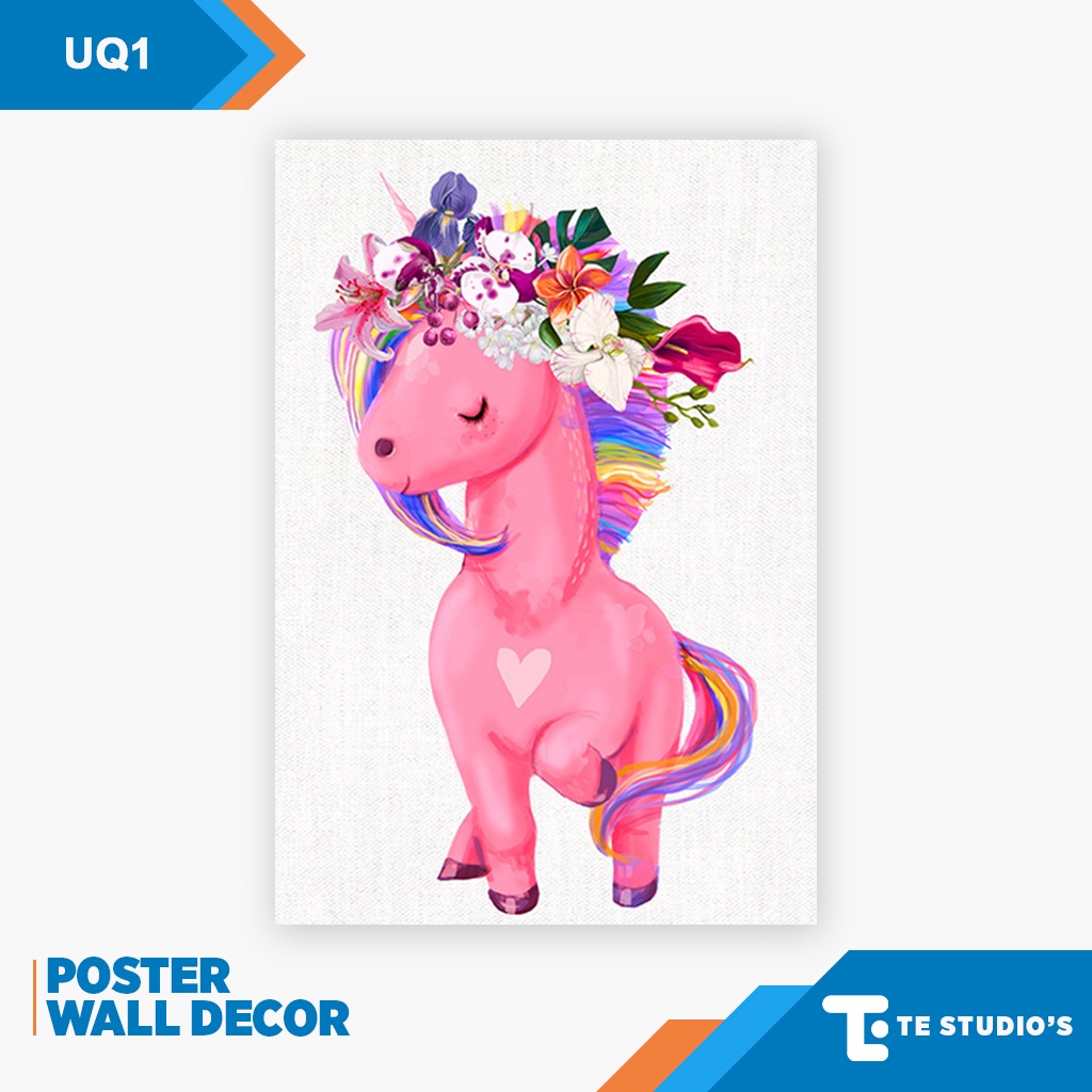 Jual Poster Uniqorn Hiasan Dinding Desain Kartun Hewan Rubah Kuda ...