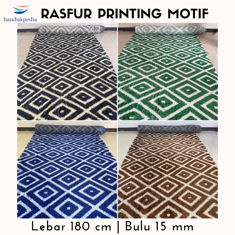 Jual KAIN BULU / RASFUR PRINTING MOTIF KOTAK LEBAR 180 CM, BULU 15 MM ...