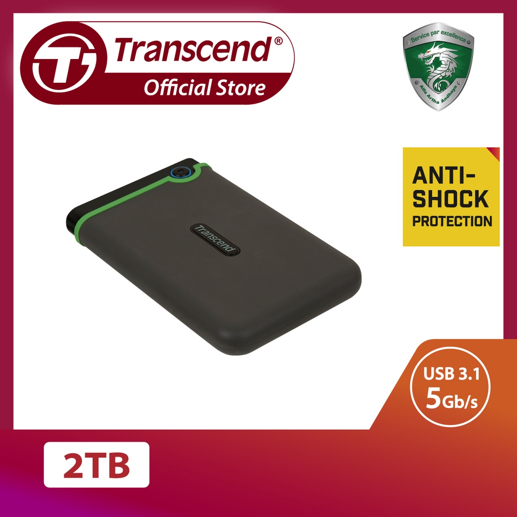 Jual Transcend External HDD StoreJet 25M3C [2TB] TYPE C | Shopee Indonesia