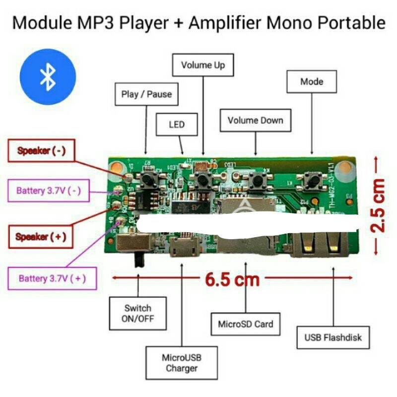 Jual MODUL MODULE MP3 BLUETOOTH COPOTAN FLECO CODE A | Shopee Indonesia
