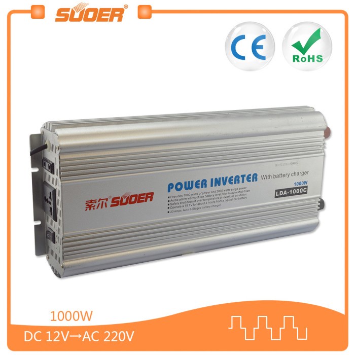 Jual Inverter 1000 Watt 12 volt ( 1000w 12v ) + Charger Lda 1000 Suoer | Shopee Indonesia