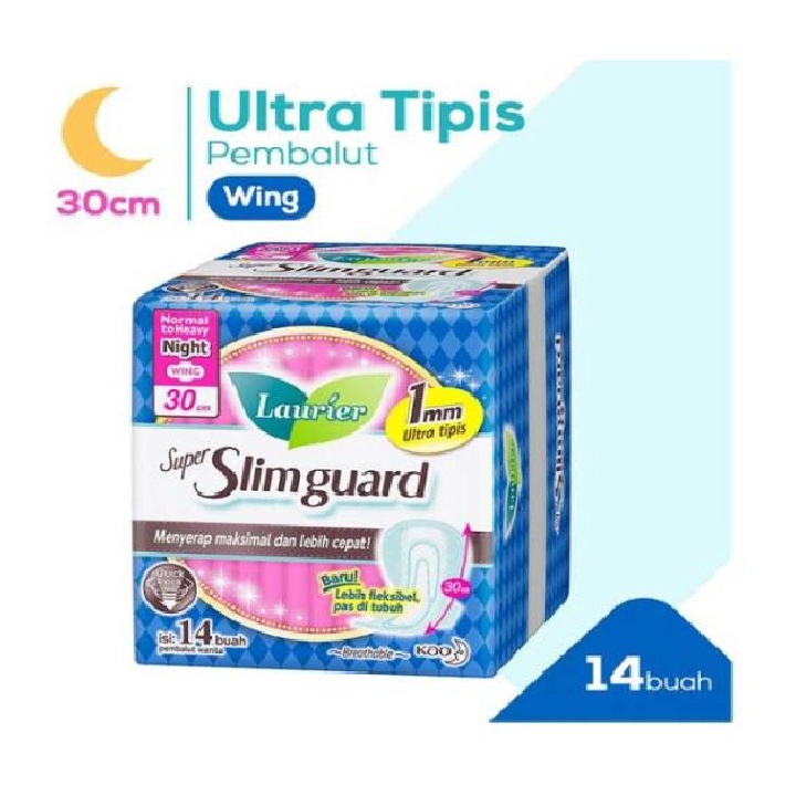 Jual LAURIER Super Slim Guard Heavy Night Wing 30 cm x 14 Pcs | Shopee ...