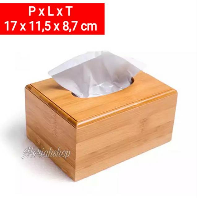 Jual Kotak Tisu Kayu Bambu Tissue Import Size MEDIUM Segi Empat Mulus ...
