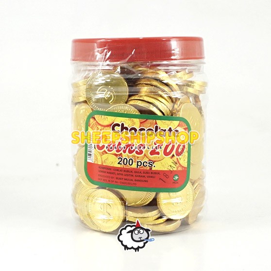 Jual COKLAT KOIN KECIL FOIL EMAS (1Toples isi 200) Cokelat Gold Coin ...