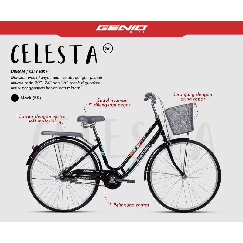 Jual Sepeda mini 24 26 inch city bike Genio Celesta bandung | Shopee ...