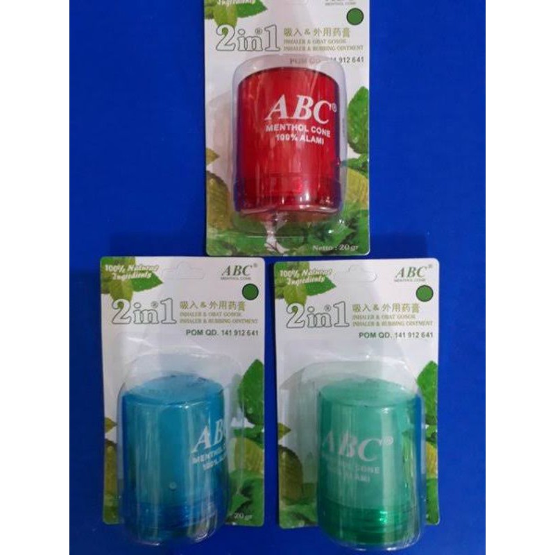 Jual ABC Menthol Cone 2 in 1 ( 100% Alami ) - Inhaler & Obat Gosok ...