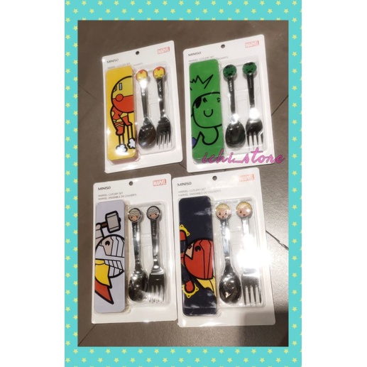 Jual Sendok Garpu 1 Set Miniso | Sendok Garpu Anak 1 set + Case Miniso ...