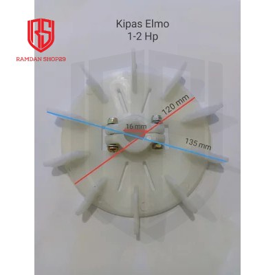 Jual Kipas Fan Dinamo Elektro Motor 1-2 Hp Ukuran AS 16 Set Dengan Baut ...