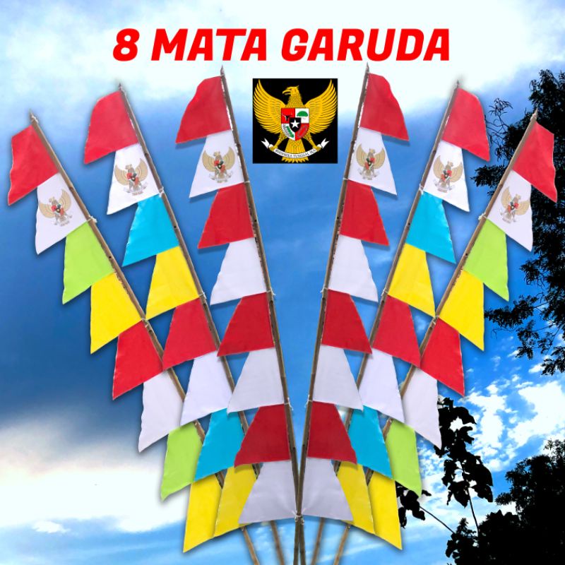 Jual umbul umbul umbul-umbul umbul" bendera gergaji 8 mata garuda polos merah putih biru kuning ...