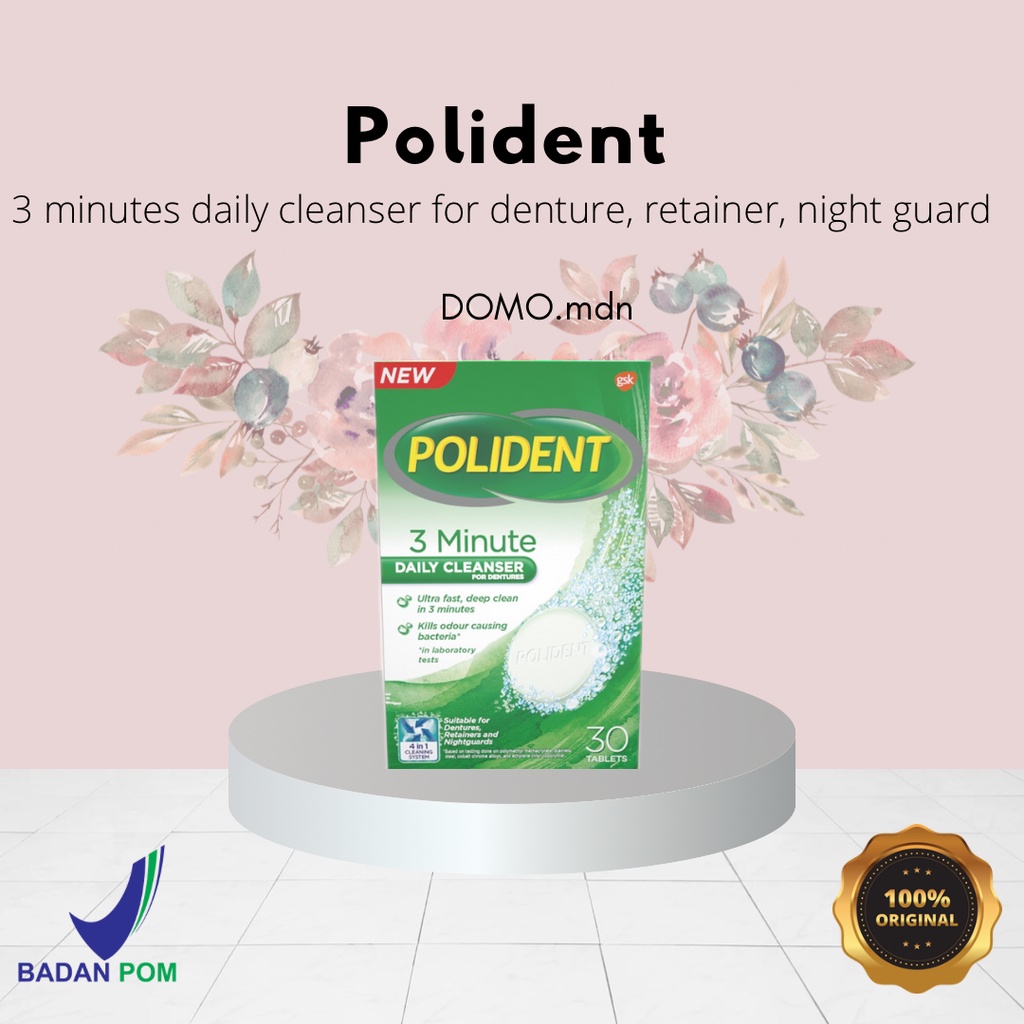 Jual POLIDENT per pcs 3 MINUTES DAILY CLEANSER FOR DENTURE RETAINER ...