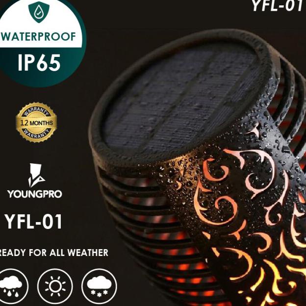 Jual YOUNGPRO YFL-01 Lampu Taman Outdoor Tenaga Solar Bentuk Obor 33 ...