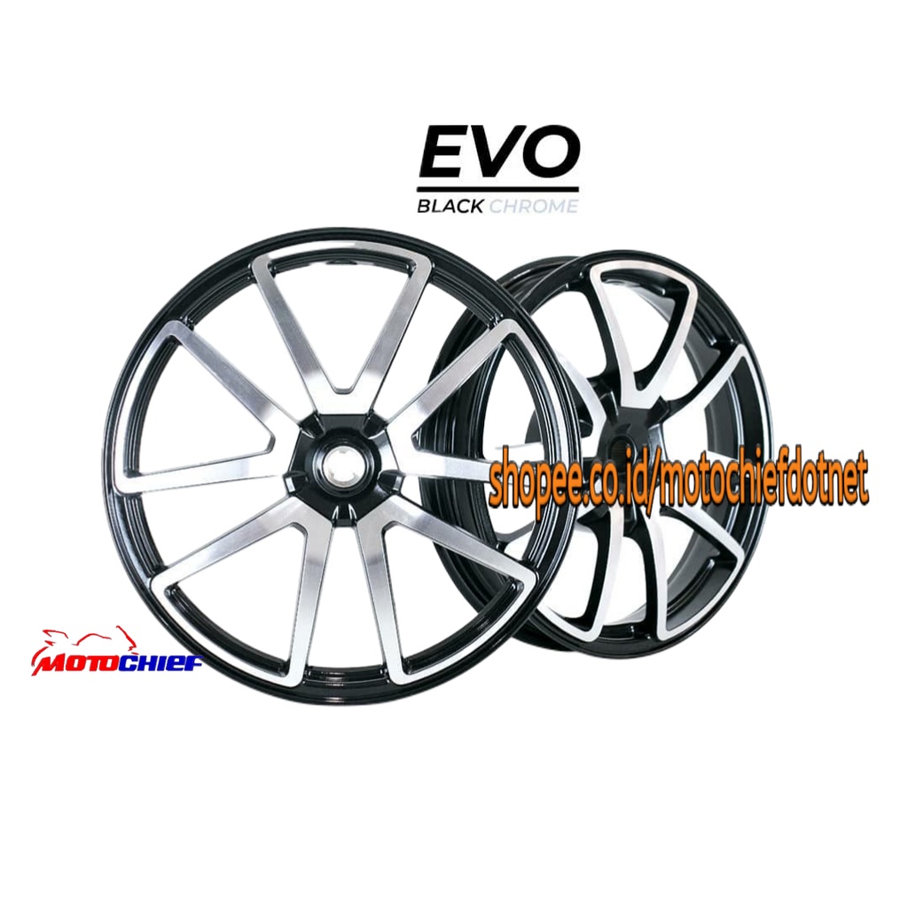 Jual Velg Racing Tapak Lebar Chemco Evo Vario 125 / 150 Black/Chrome ...