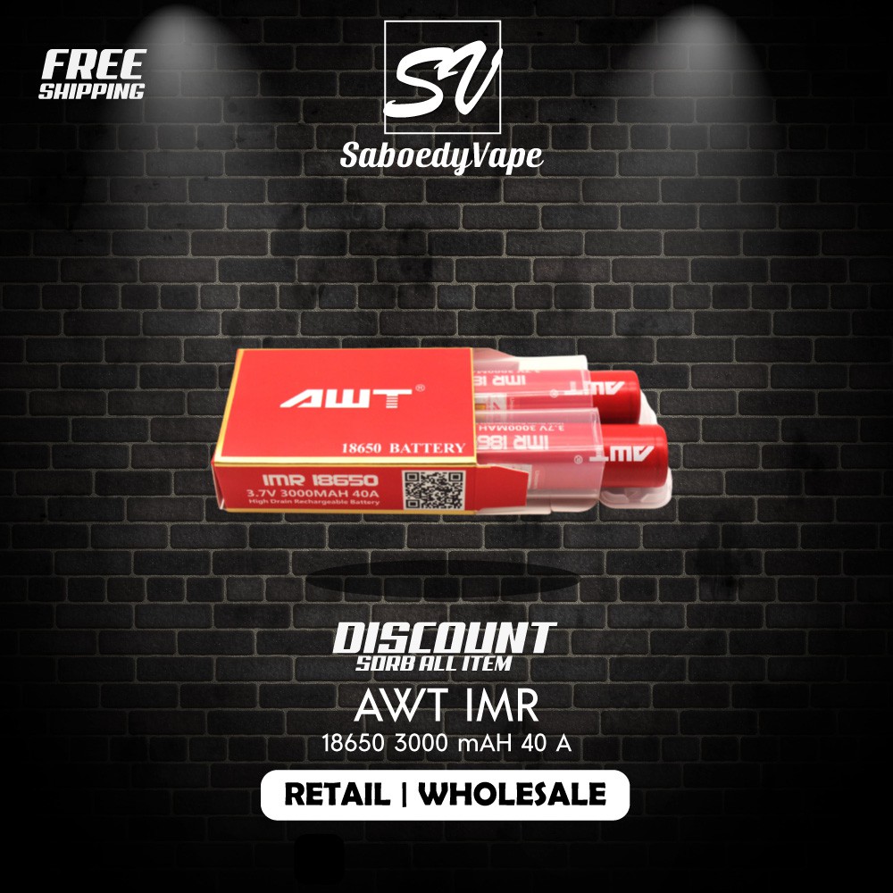 Jual AUTHENTIC Baterai AWT 3000 MAH 40 V - IMR 18650 BATTERY AWT ...