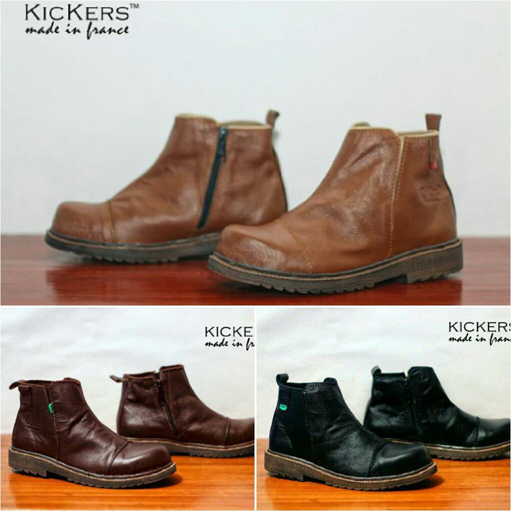 Jual Sepatu Boot Kickers Safety Boot Zipper ( Touring, Hikking, Proyek ...