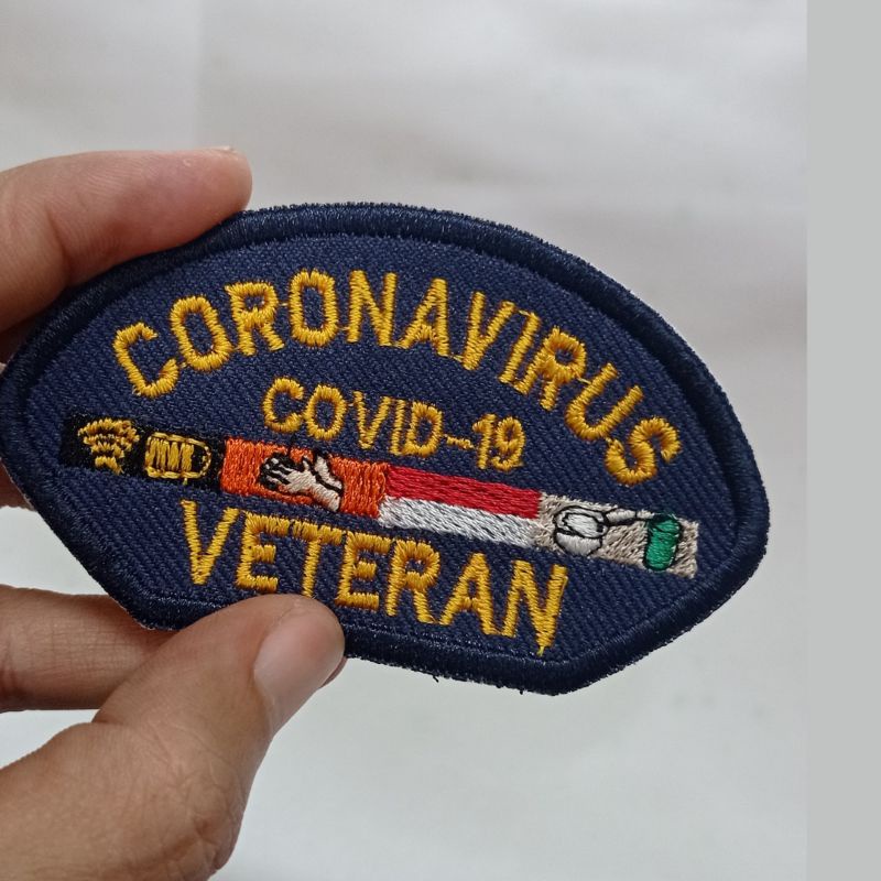 Jual Patch-Emblem Bordir Veteran Corona Virus 8.5x5 cm | Shopee Indonesia