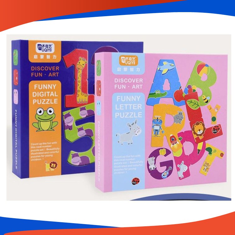 Jual FUNNY PUZZLE DUS / PUZZLE MENCOCOKAN ANGKA DAN HURUF / PUZZLE ...
