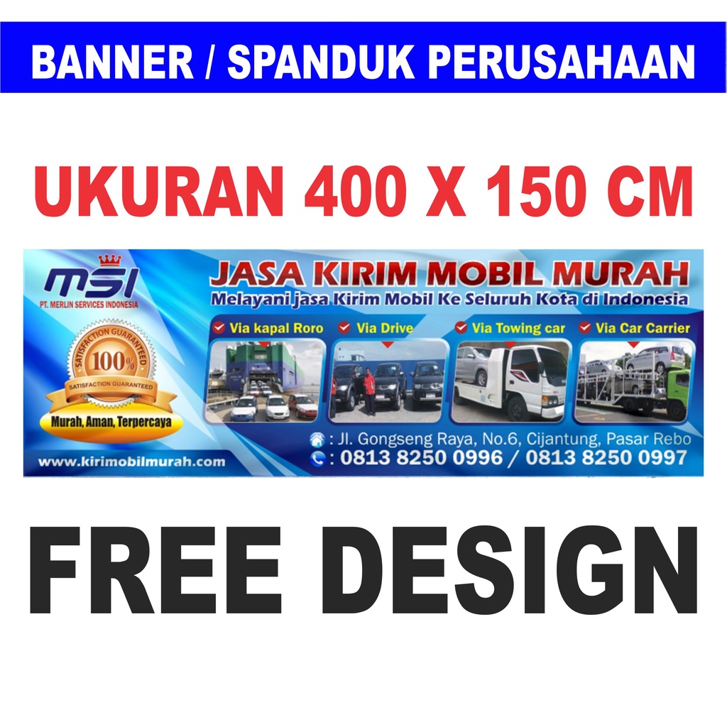 Jual Banner Spanduk 4M X 1.5M Toko / Konter / Perusahaan - Bebas Design ...