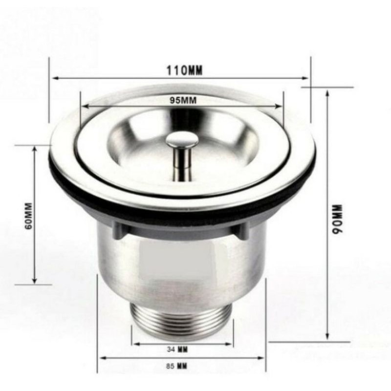 Jual Afur kitchen sink stainless / saringan Pembuangan bak cuci piring ...