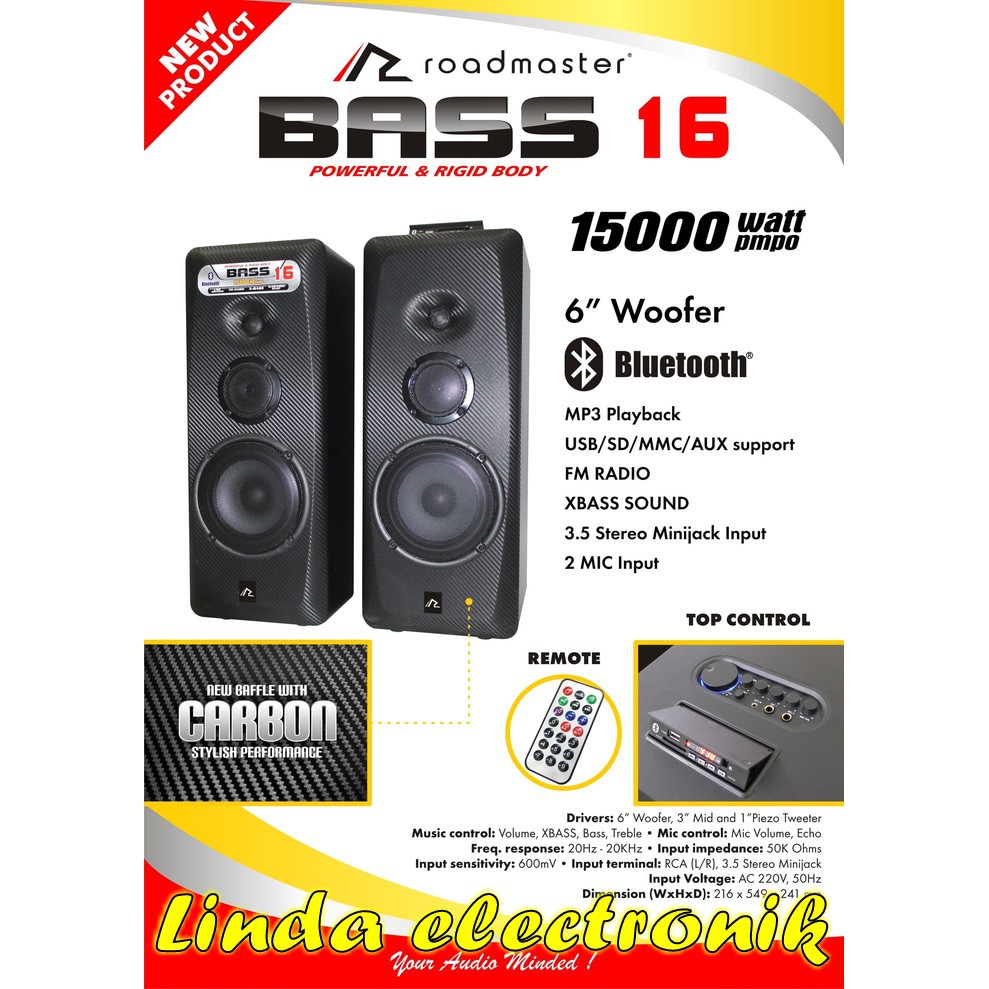 Jual speaker aktif Roadmaster NEW Bass 16 Bluetooth | Shopee Indonesia