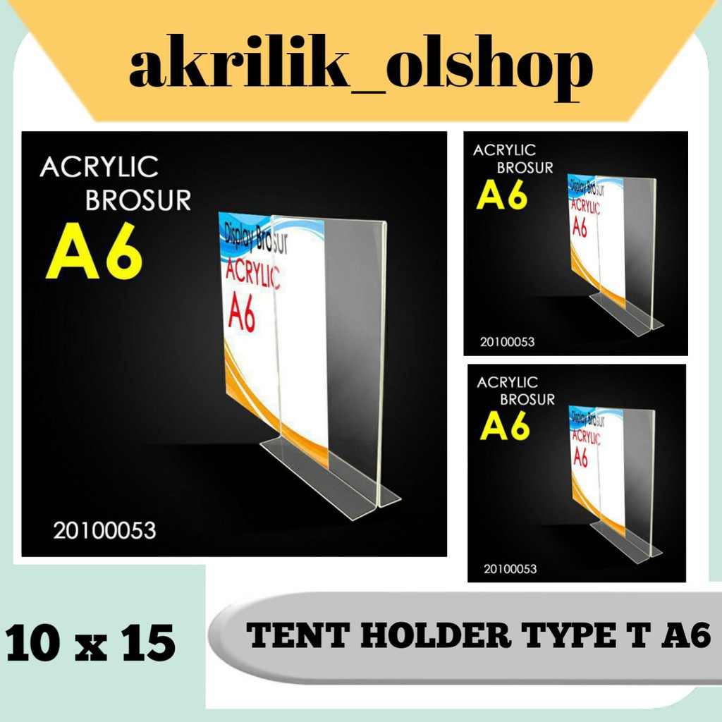 Jual ATempat brosur Akrilik A6/ Tent card Akrilik / Tent holder Akrilik ...