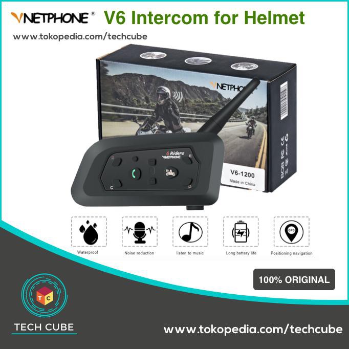 Jual Bluetooth Intercom V6 Vnetphone 6 Riders 1200M For Helmet Sena ...