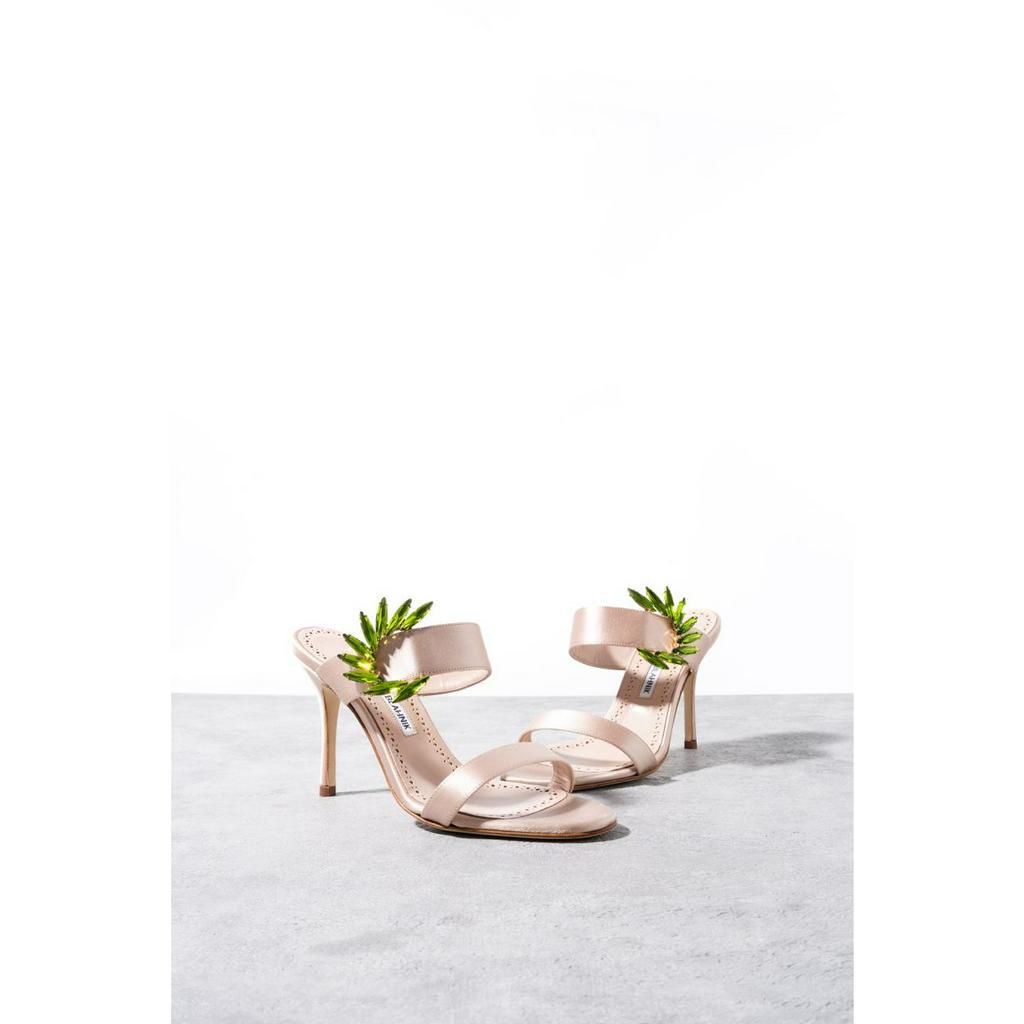 Jual MANOLO BLAHNIK Chivela 90mm satin sandal | Shopee Indonesia