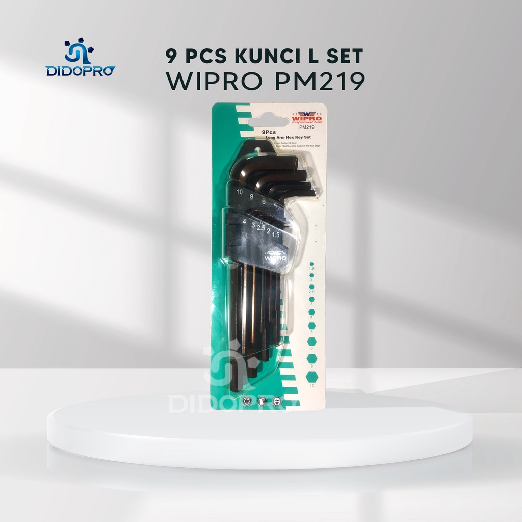 Jual Kunci L Set Wipro 9 pcs Model Hexagonal Hex Key Flat Biasa Panjang ...