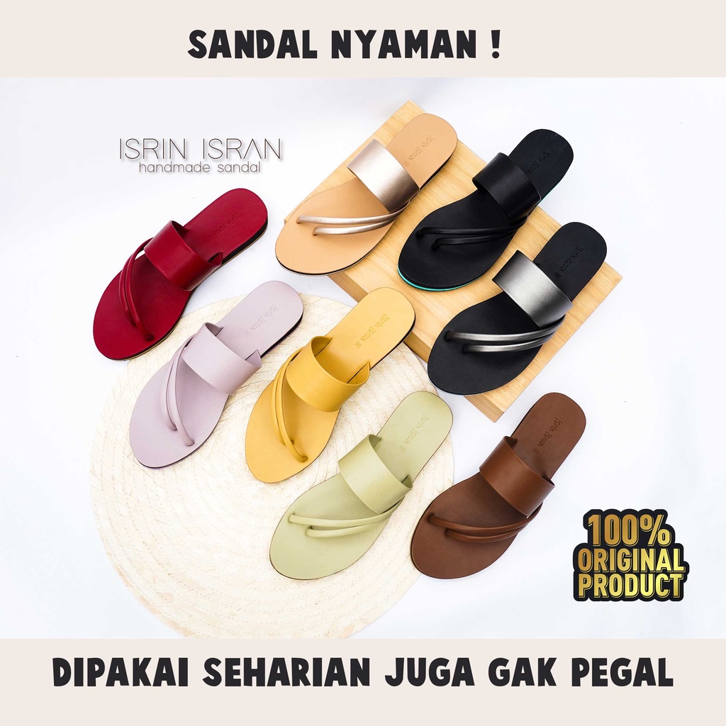 Jual ISRIN ISRAN ORIGINAL AMAI Sendal Slip On Wanita Teplek | Shopee Indonesia
