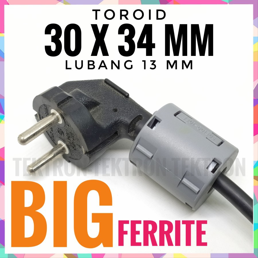 Jual BIG Toroid Ferit Klem Kabel EMI Filter 30x34mm 13mm Ferrite core ...