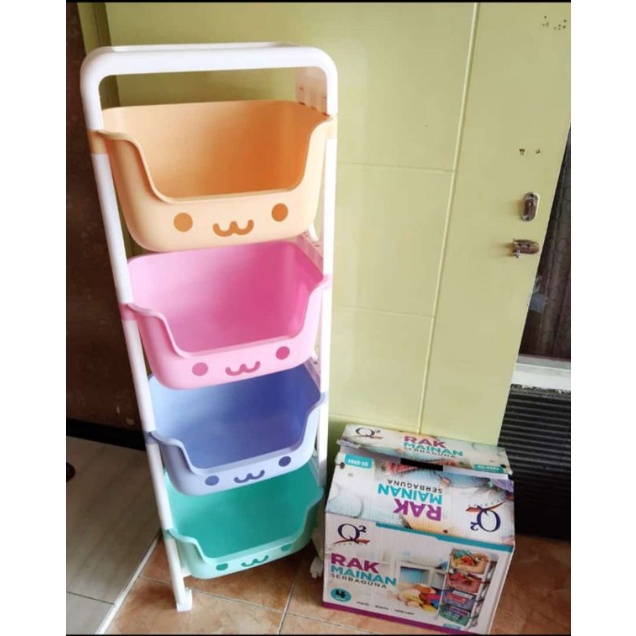 Jual RAK MAINAN ANAK SUSUN 4, RAK BONEKA RAK BUKU BERKAS | Shopee Indonesia