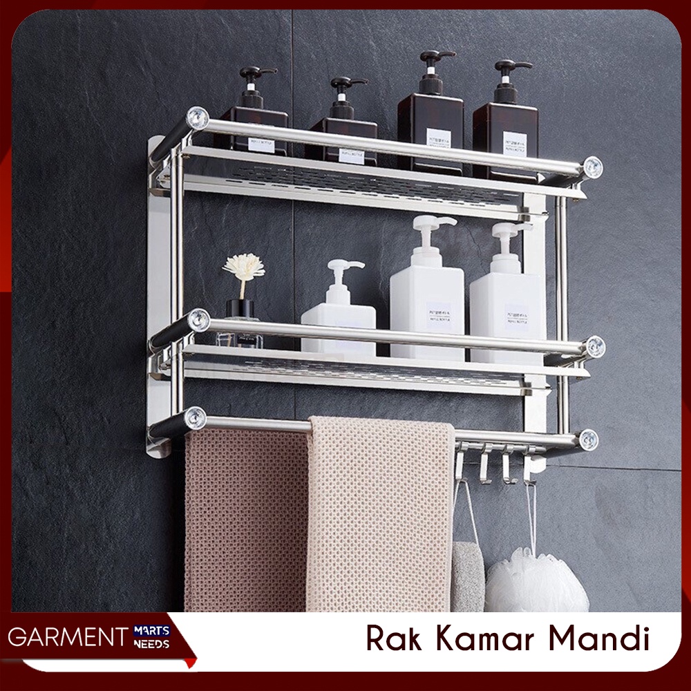 Jual Rak Kamar Mandi Gantung Tempat Handuk Sabun Stainless Steel 2 ...