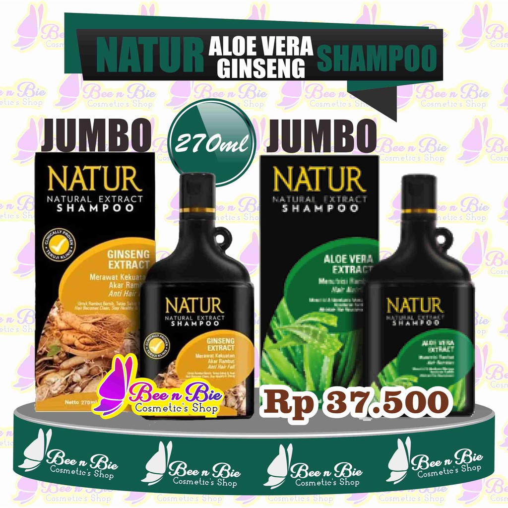 Jual bnb shampo natur Extract ginseng dan extract aloe vera ukuran jumbo 270ml per pcs natur 270 ...