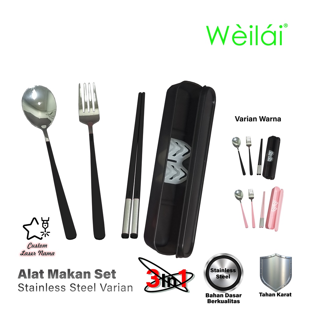 Jual Weilai Alat Makan Korea 1 Set - Set Alat Makan Stainless Steel ...