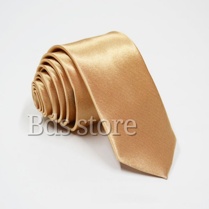Jual Dasi polos satin warna mocca slim 2 inch dan medium 3 inch ...