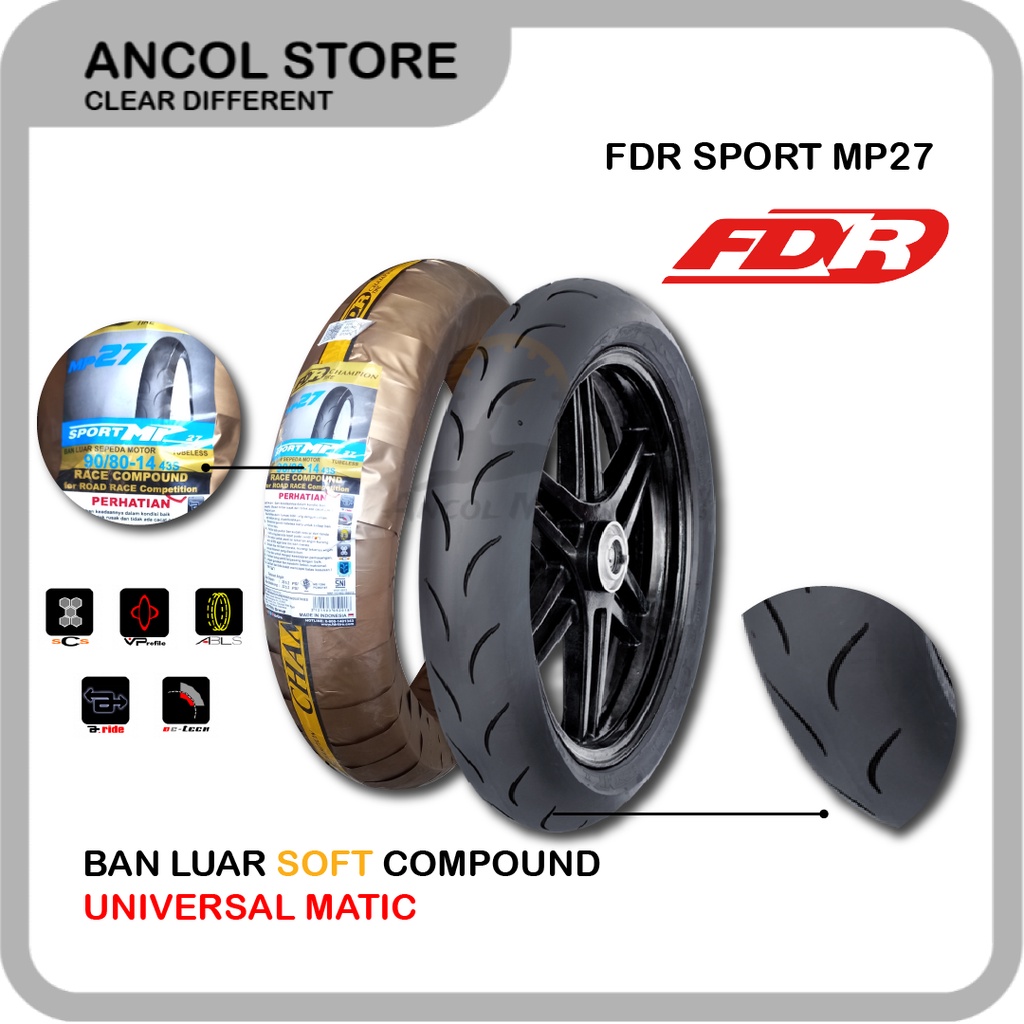 Jual FDR 90/80-14 MP27 Race Soft Compound Racing Ban Luar Motor Matic ...