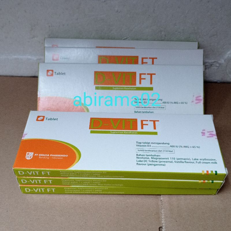Jual d-vit ft vitamin D3 400iu 1 box 30 tablet | Shopee Indonesia