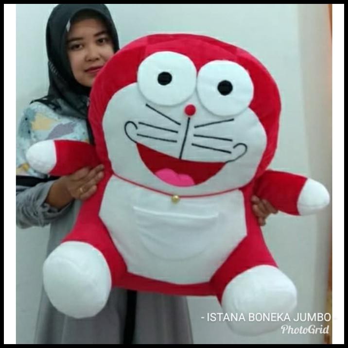 Jual Boneka Doraemon Jumbo Warna Merah Ukuran 65 Cm Berat 2Kg - Merah ...