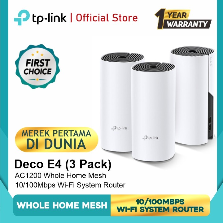 Jual TP-LINK Deco E4 1/2/3 Pack AC1200 Whole Home Mesh WiFi System ...
