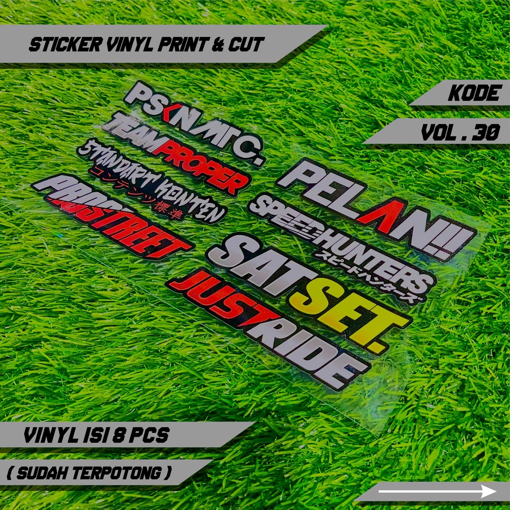 Jual Sticker Racing Vinyl Pack Print & Cut Stiker Motor Sticker VIRAL ...