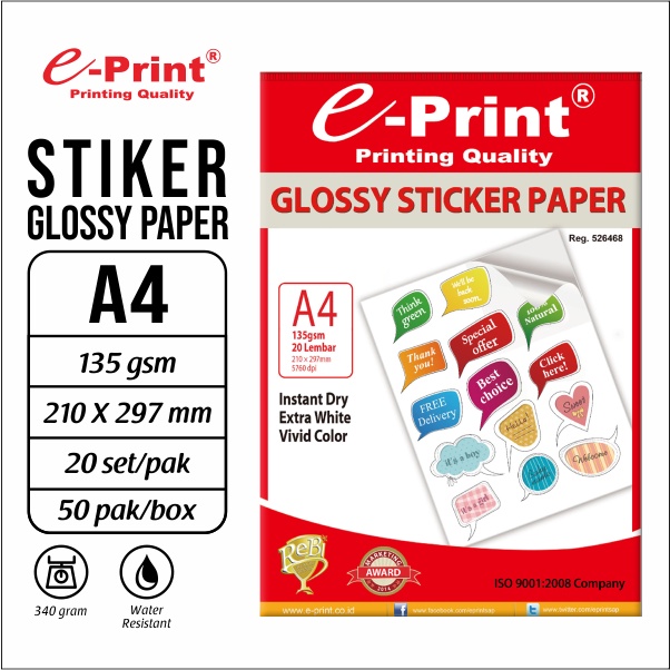 Jual e-print Stiker Glossy Photo Paper A4 | Shopee Indonesia