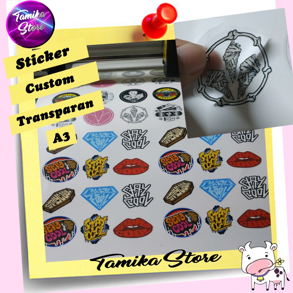 Jual Sticker custom/sticker transparan/Sticker a3/Sticker vinyl/Sticker ...