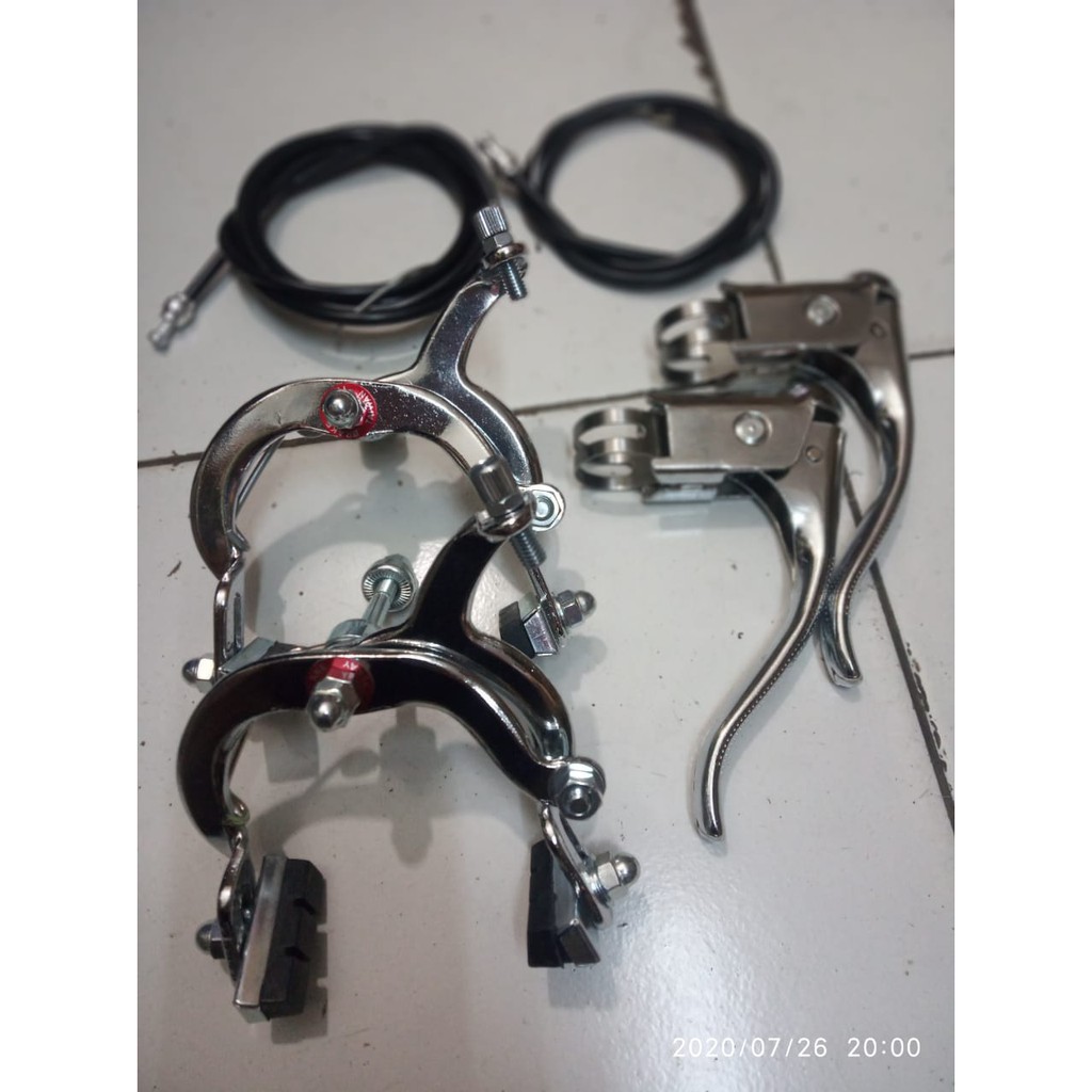 Jual Rem set Sepeda Balap chrome pernickel / brake set | Shopee Indonesia