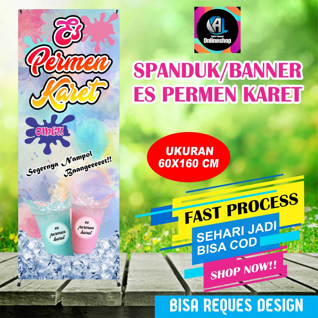 Jual Spanduk, Banner Berdiri Es Permen Karet | Shopee Indonesia