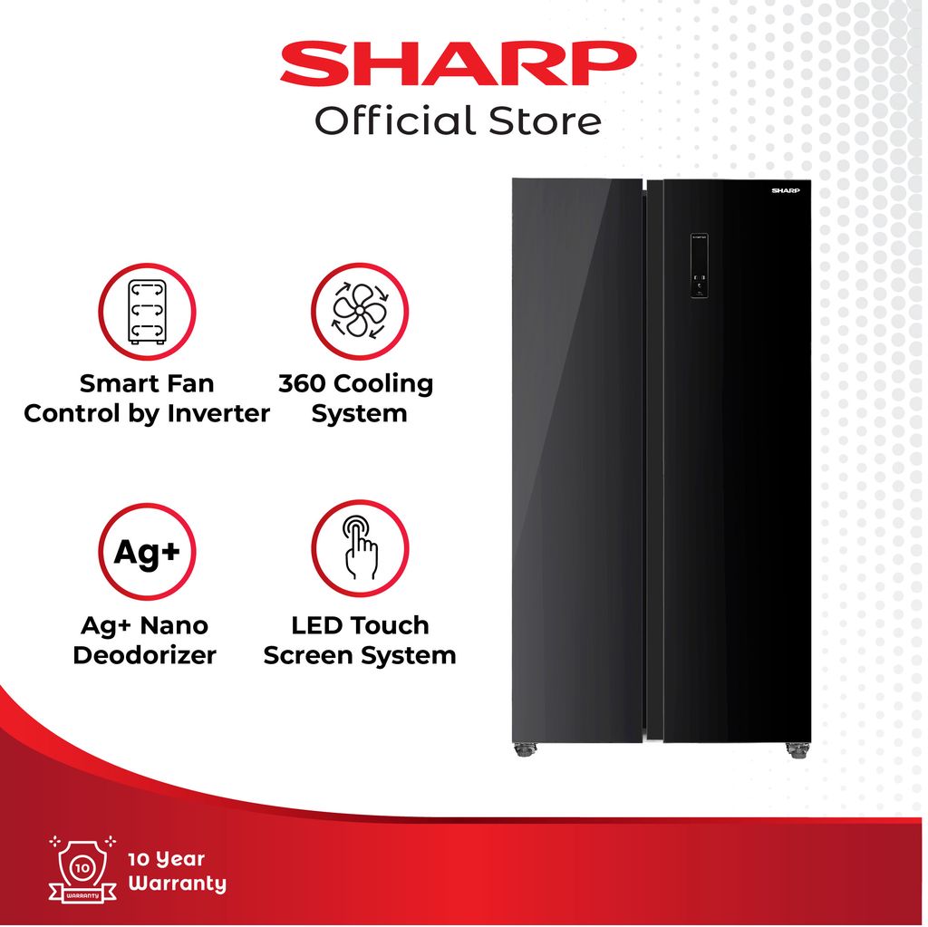 Jual Sharp Refrigerator Side By Side 563L Gross / 532L Nett SJ-IS61GA ...